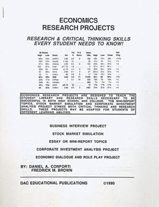 ECONOMICS RESEARCH PROJECTS - Social Studies
